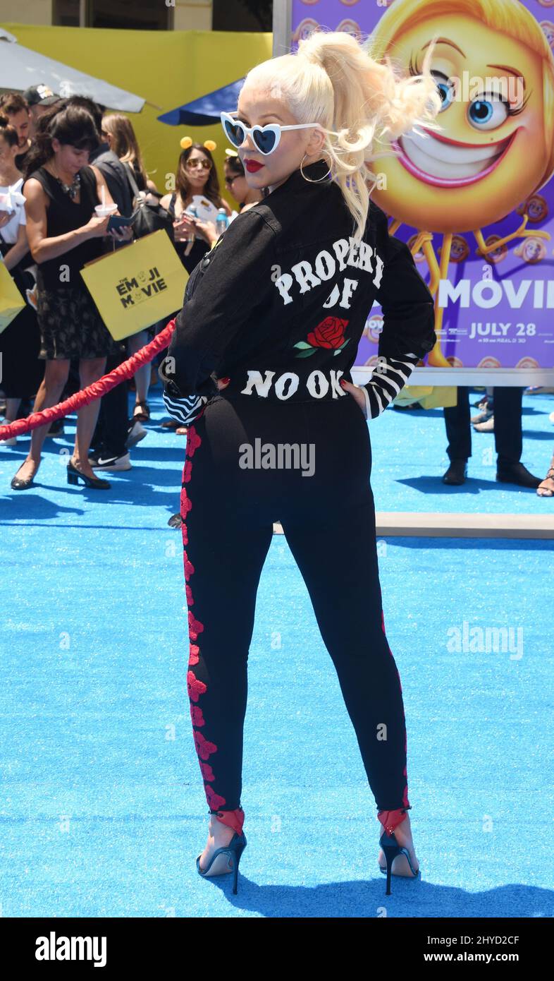 Christina Aguilera attending The Emoji Movie World Premiere held at the ...