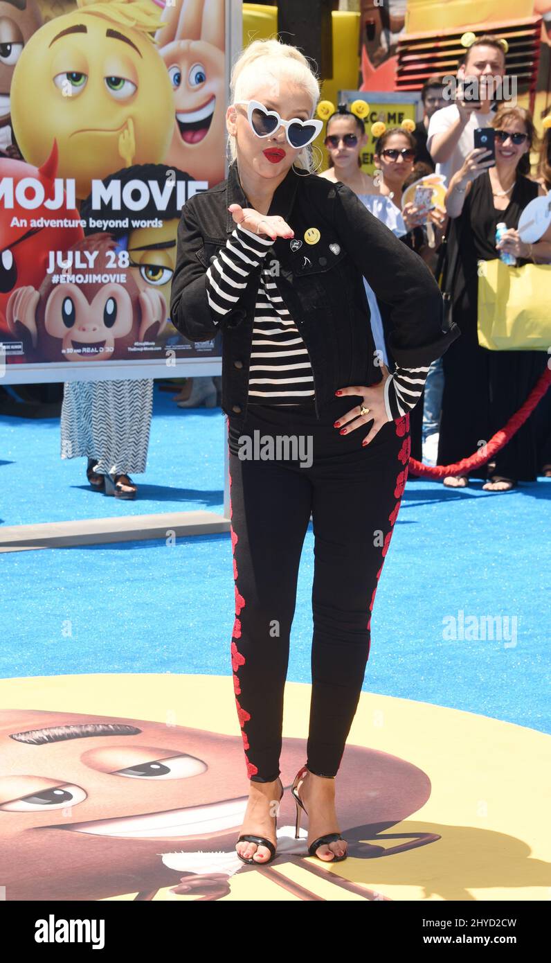 Christina Aguilera attending The Emoji Movie World Premiere held at the ...