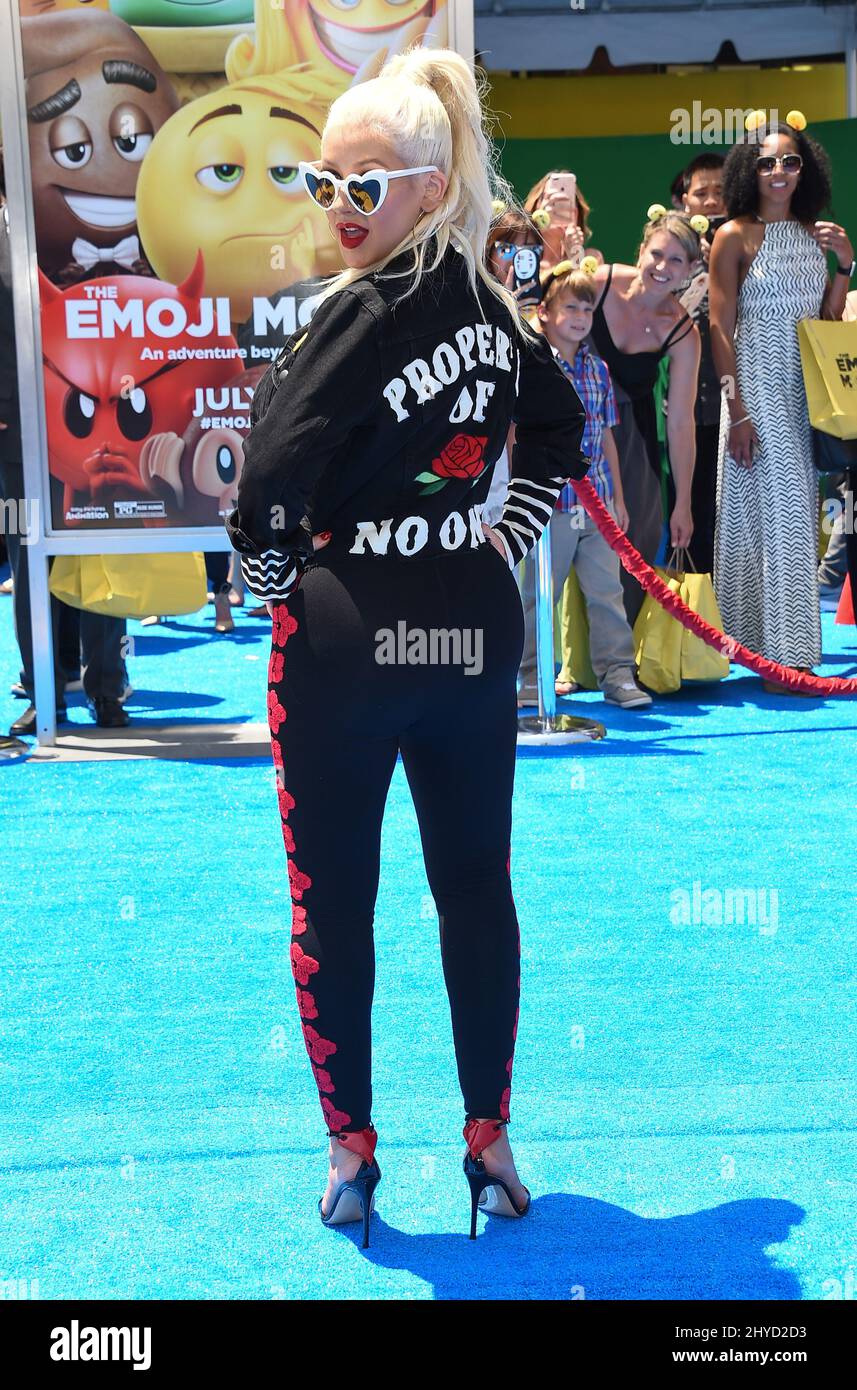 Christina Aguilera attending The Emoji Movie World Premiere held at the ...
