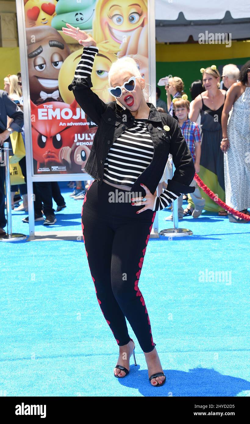 Christina Aguilera attending The Emoji Movie World Premiere held at the ...