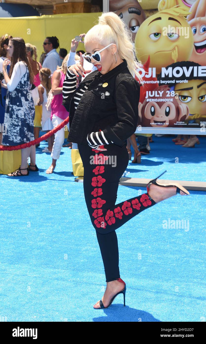 Christina Aguilera attending The Emoji Movie World Premiere held at the ...