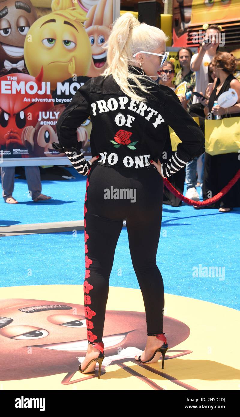 Christina Aguilera attending The Emoji Movie World Premiere held at the ...