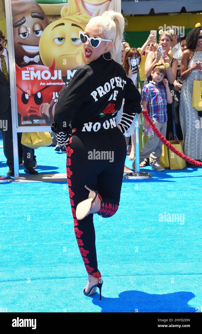 Christina Aguilera attending The Emoji Movie World Premiere held at the ...