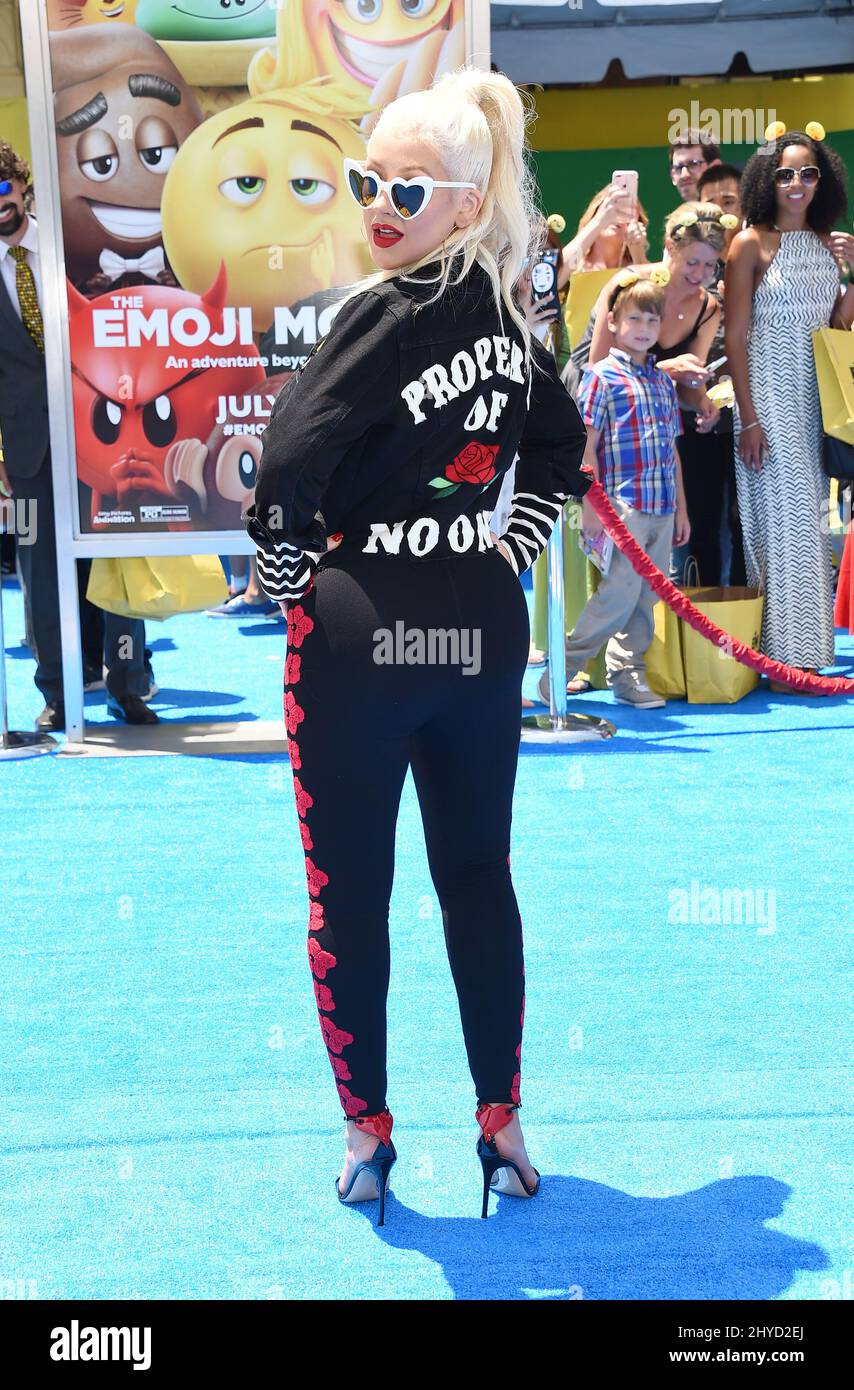 Christina Aguilera attending The Emoji Movie World Premiere held at the ...