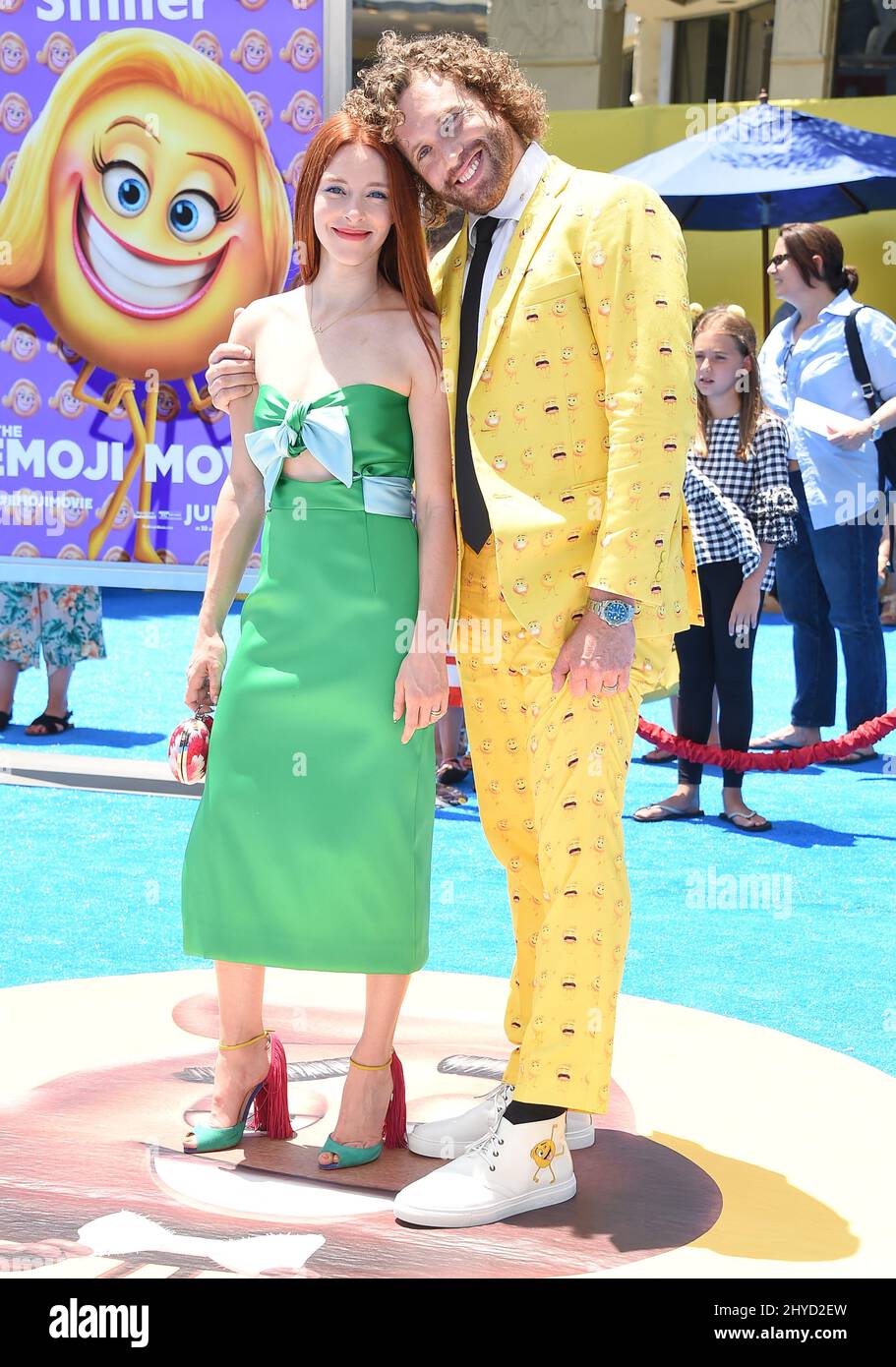 T.J. Miller and Kate Gorney attending The Emoji Movie World Premiere ...