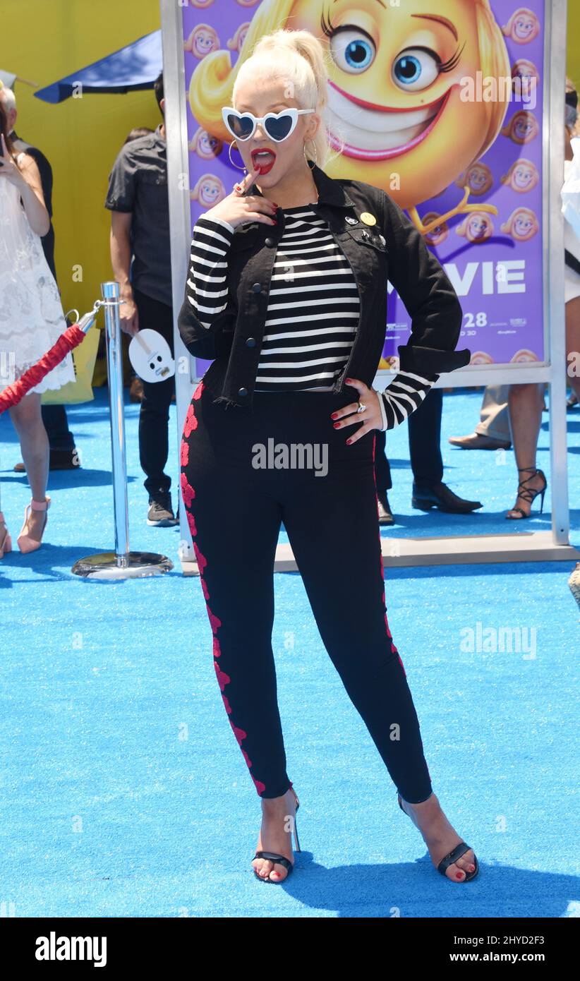 Christina Aguilera attending The Emoji Movie World Premiere held at the ...