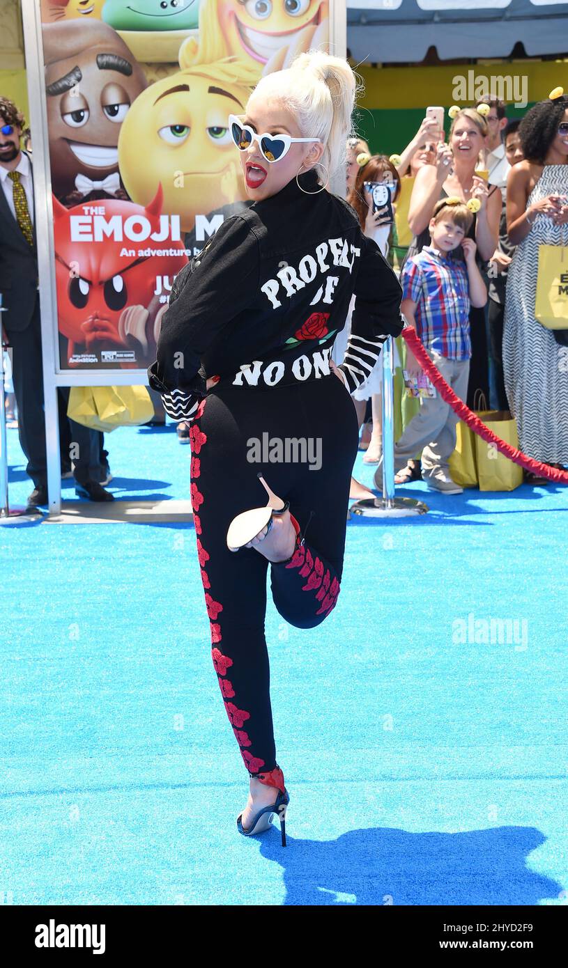 Christina Aguilera attending The Emoji Movie World Premiere held at the ...