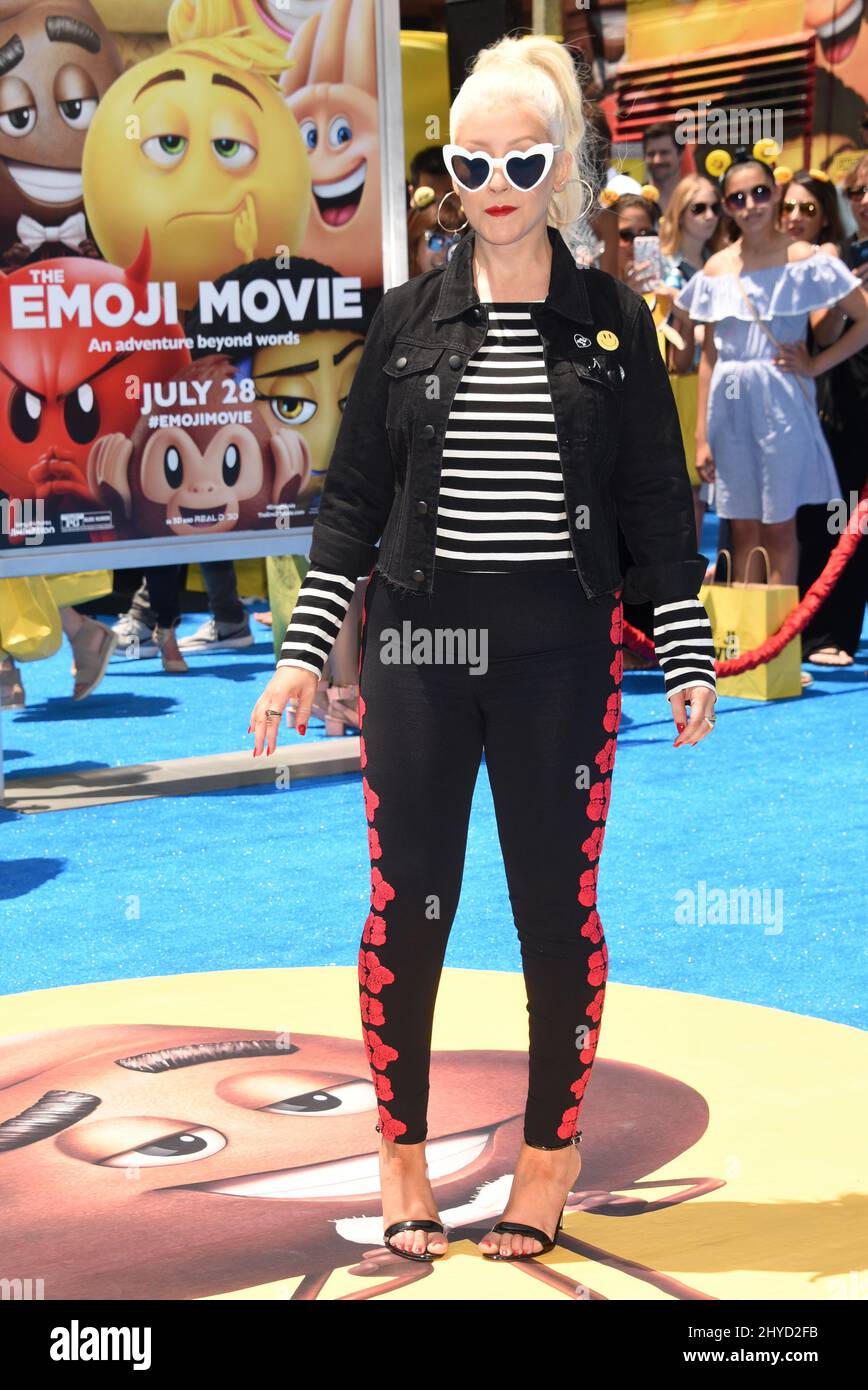Christina Aguilera attending The Emoji Movie World Premiere held at the ...
