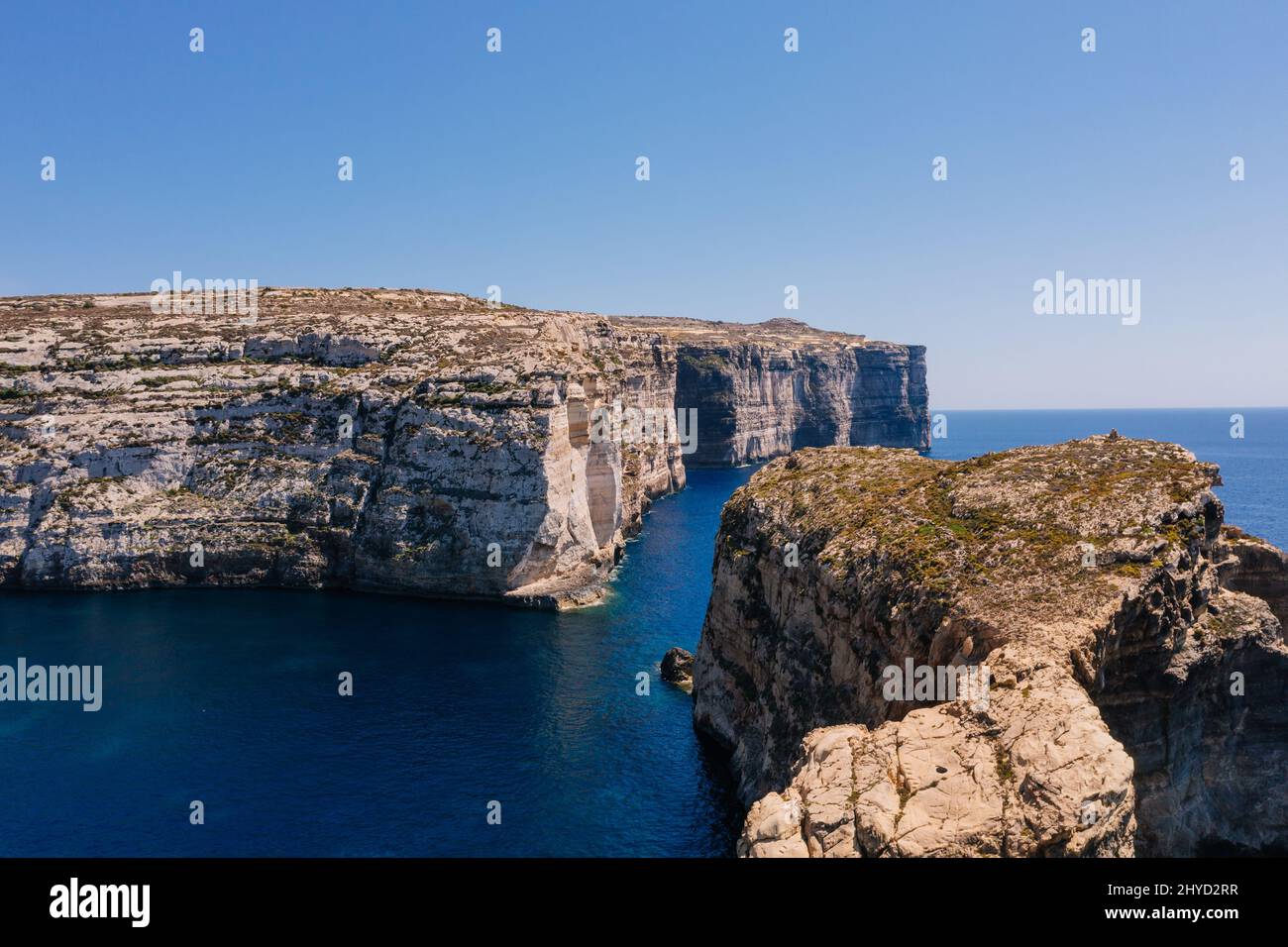 Aerial view of the sea coast in Malta Stock Photo - Alamy