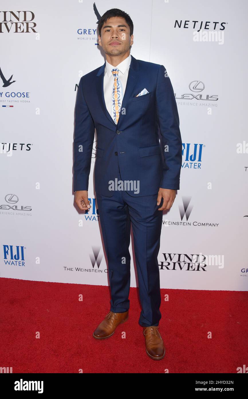 Martin Sensmeier attends the 'Wind River' Los Angeles Premiere held at ...