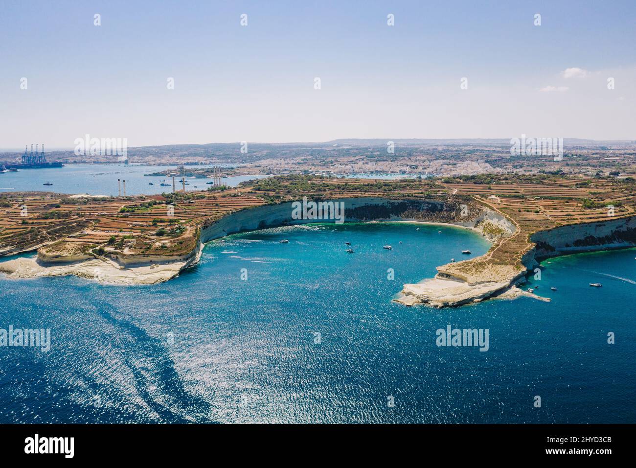 Aerial view of the sea coast in Malta Stock Photo - Alamy