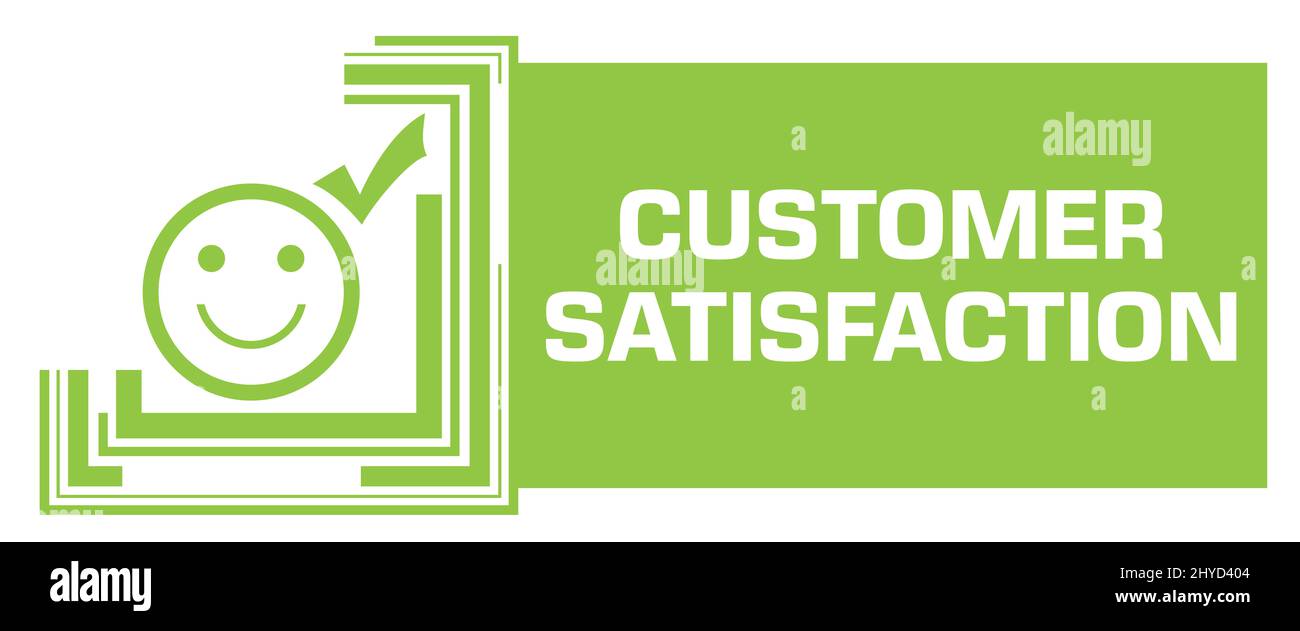 Customer Satisfaction Green Squares Borders Left Symbol Text Stock ...