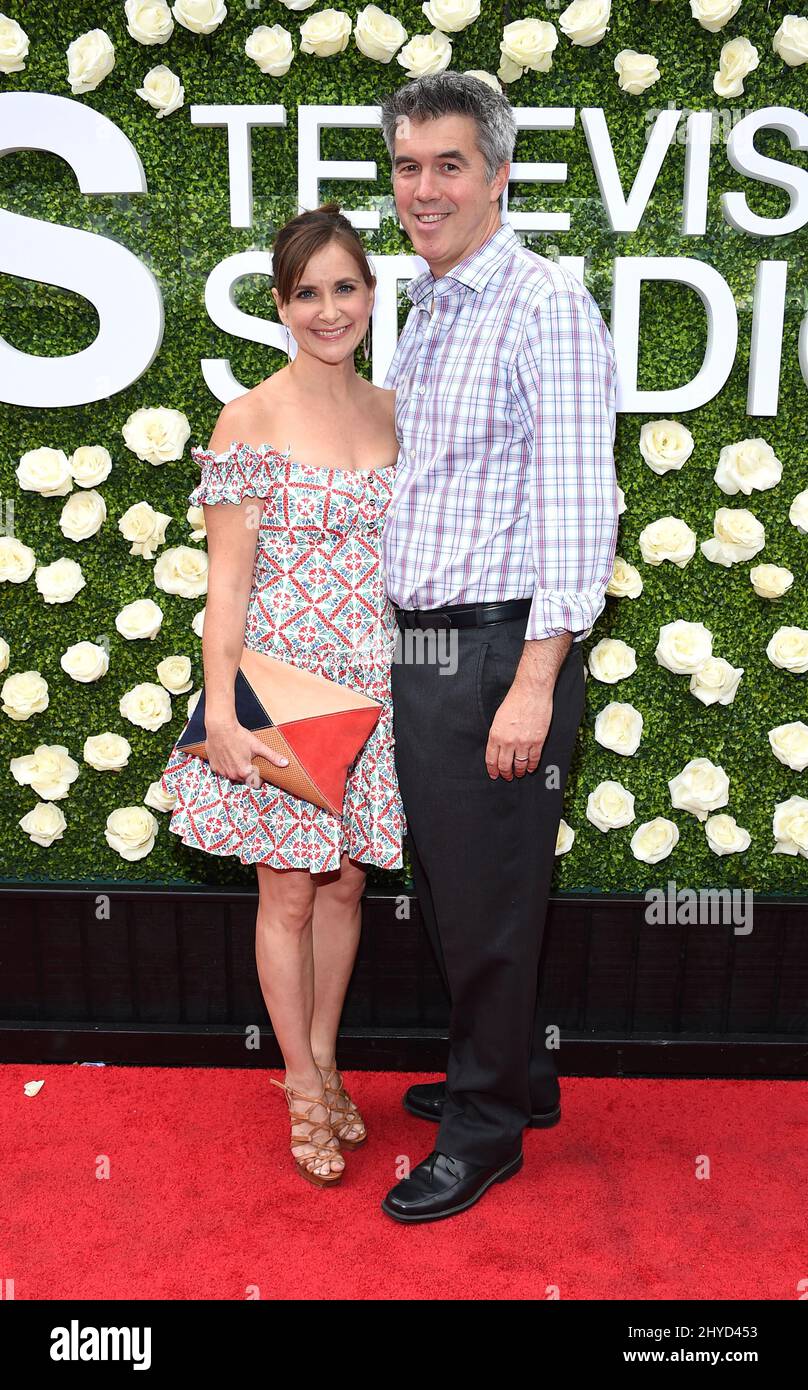Kellie Martin and Keith Christian arriving for the 2017 CBS Television ...