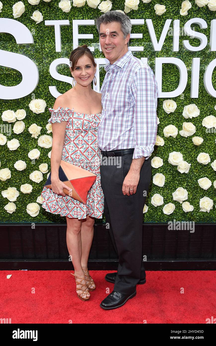 Kellie Martin and Keith Christian arriving for the 2017 CBS Television ...