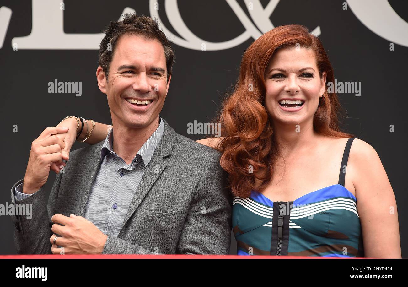 Eric McCormack and Debra Messing arriving to the 'Will & Grace' Ribbon ...