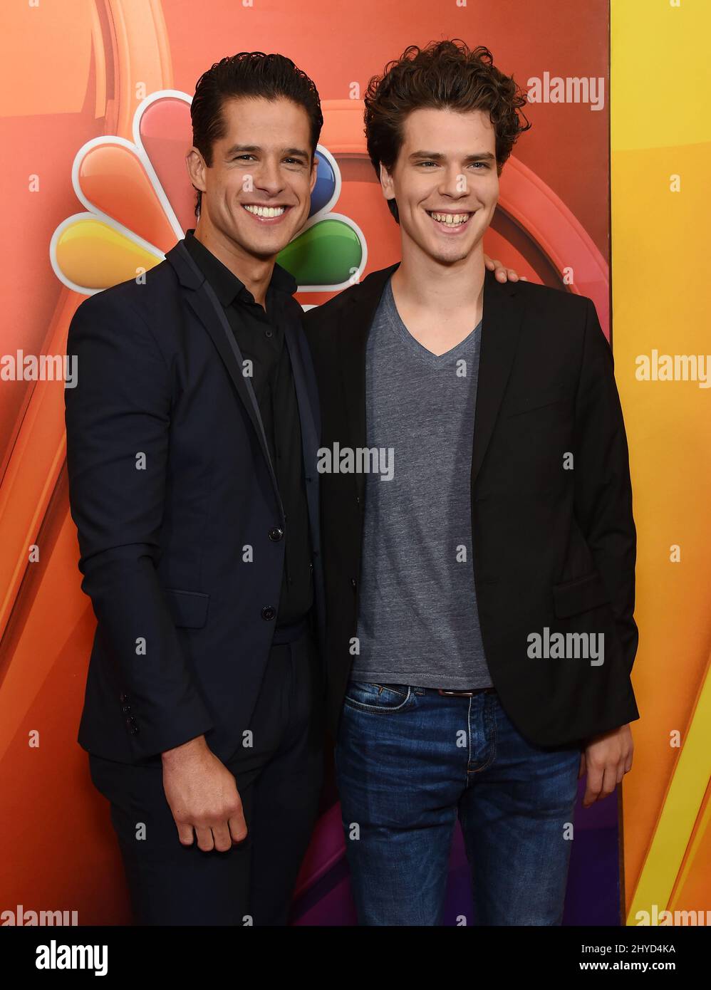 Miles Gaston Villanueva and Gus Halper arriving to the NBC TCA Summer ...