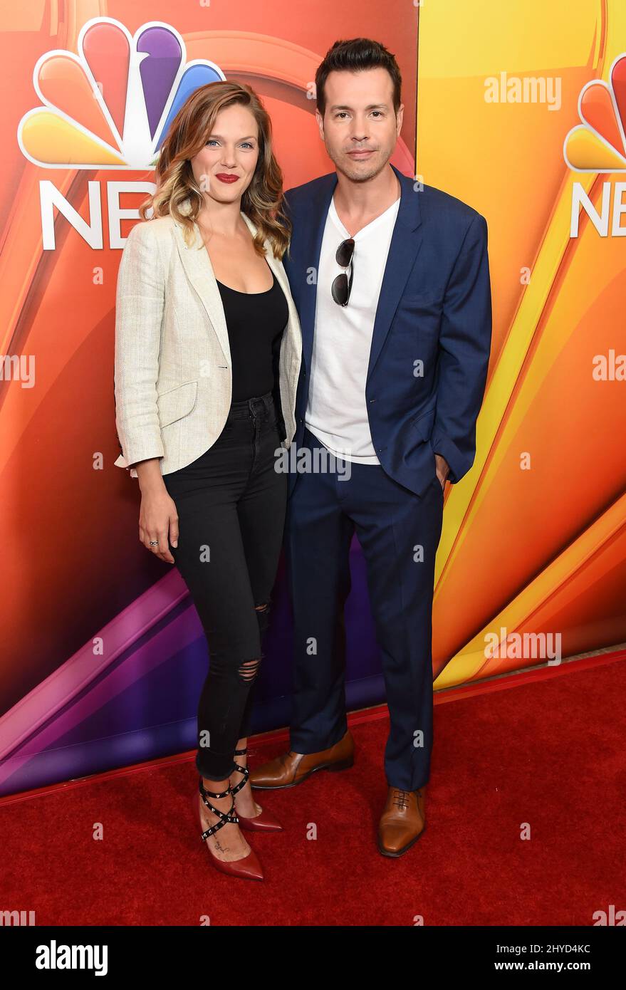 Tracy Spiridakos and Jon Seda arriving to the NBC TCA Summer Press Tour ...
