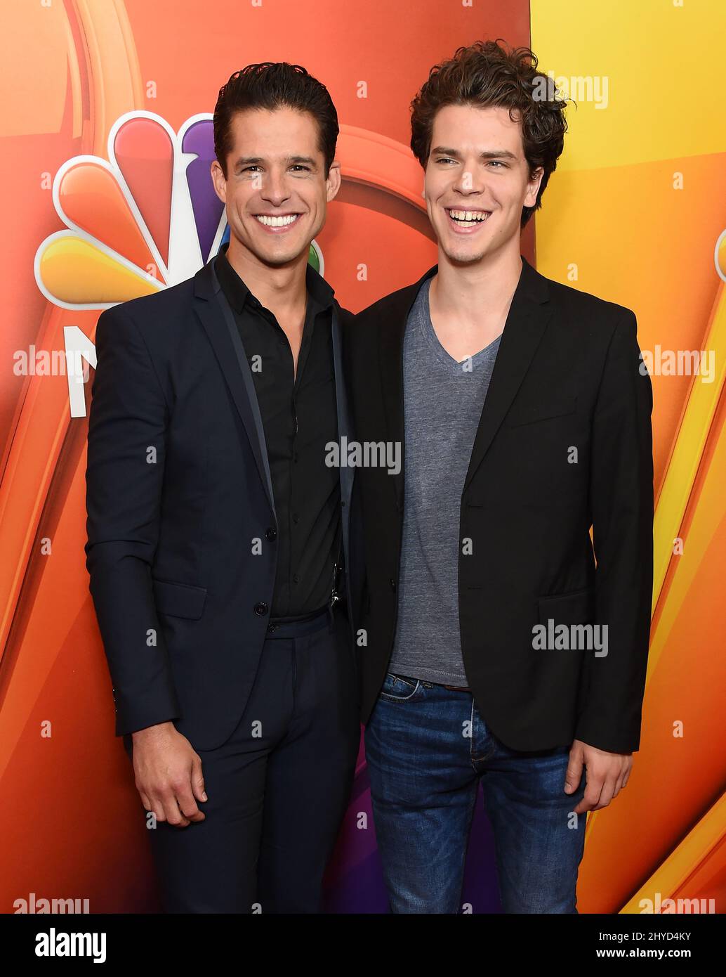Miles Gaston Villanueva and Gus Halper arriving to the NBC TCA Summer ...