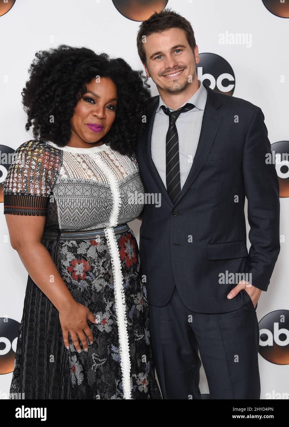 Kimberly Hebert Gregory and Jason Ritter arriving for the Disney ABC ...