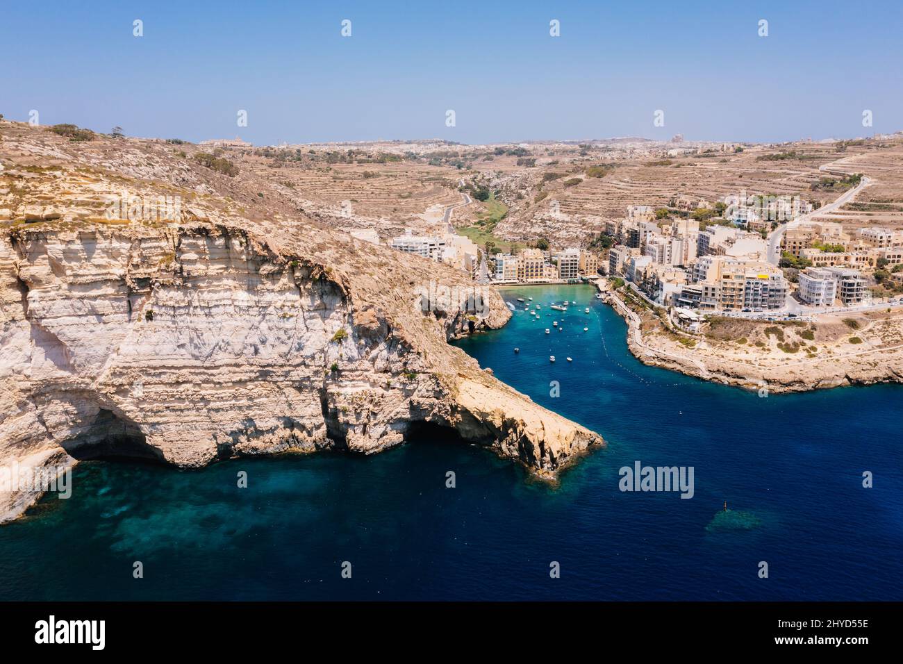 Aerial view of the sea coast in Malta Stock Photo - Alamy