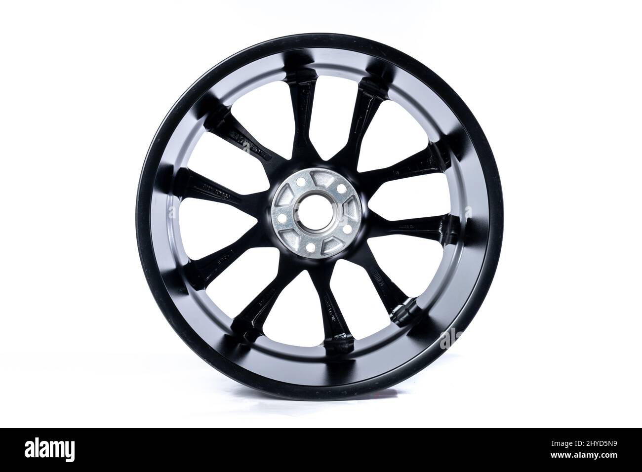Modern car wheel isolated on a white background Stock Photo - Alamy