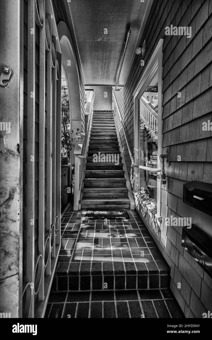 Vertical shot of an underground staircase Stock Photo - Alamy