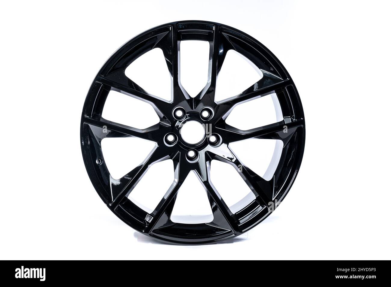 Modern car wheel isolated on a white background Stock Photo - Alamy
