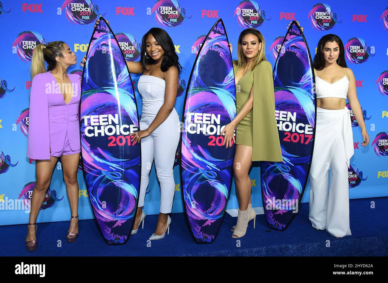 Fifth Harmony in the press room at the 2017 Teen Choice Awards held at ...