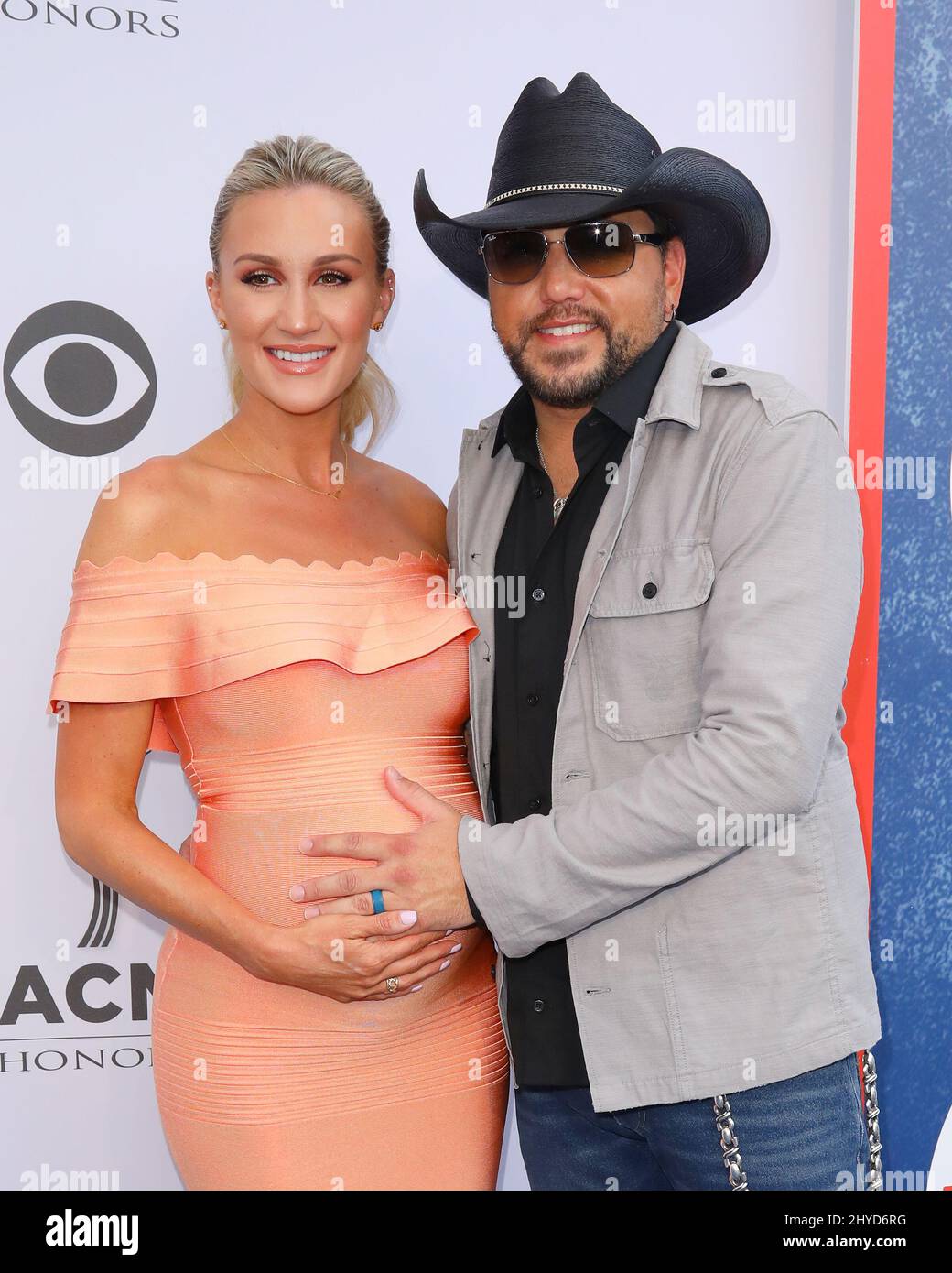Jason Aldean, Brittany Kerr attending the 11th Annual ACM Music Awards ...
