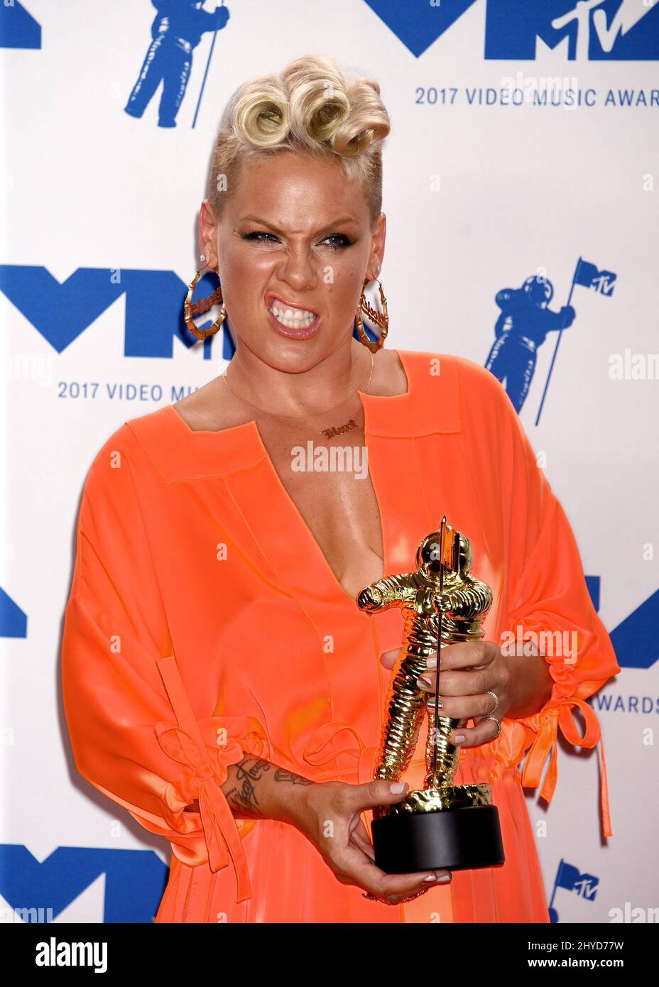 Pink in the press room at the MTV Video Music Awards 2017 held at The ...