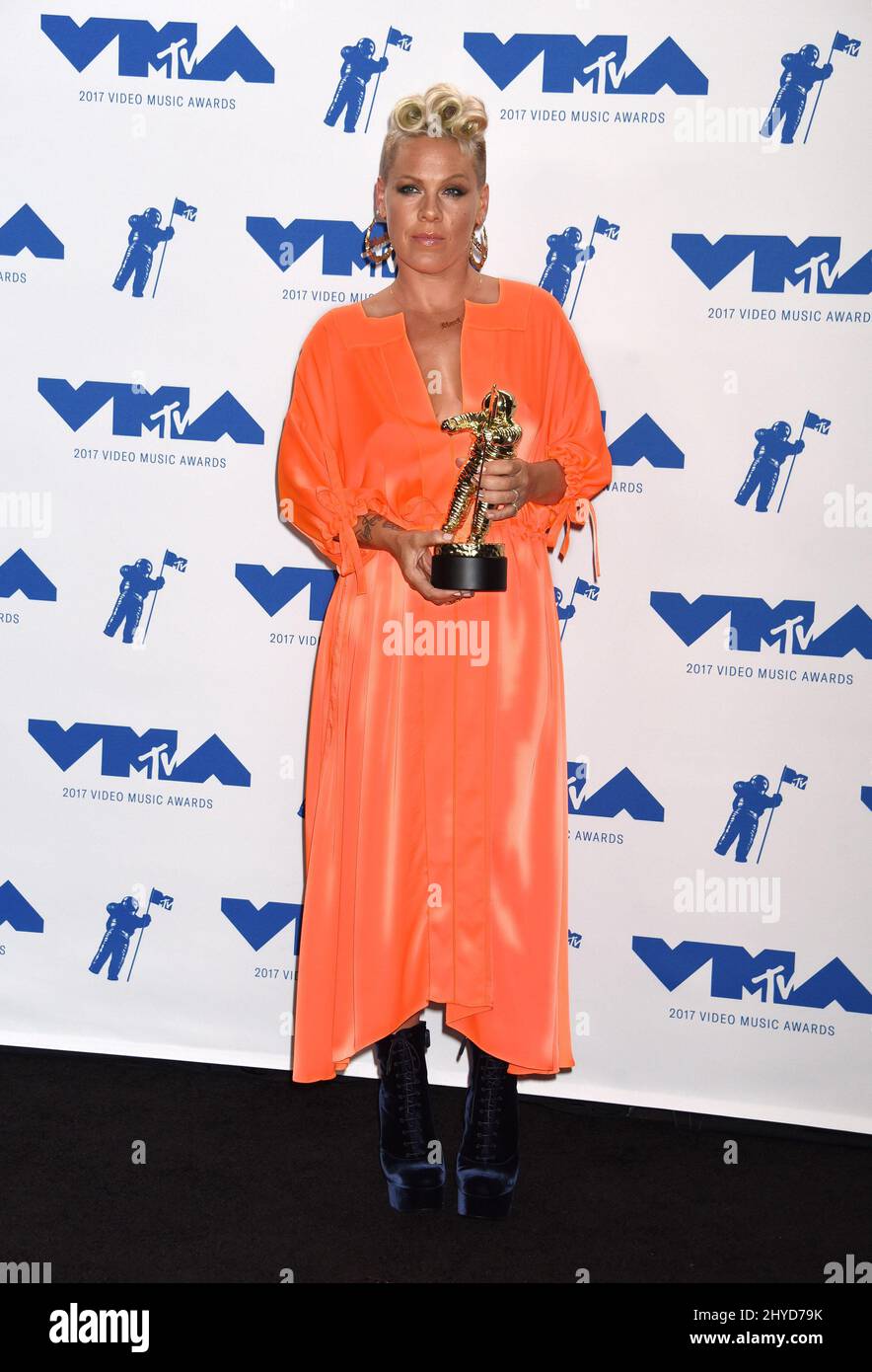 Pink in the press room at the MTV Video Music Awards 2017 held at The ...