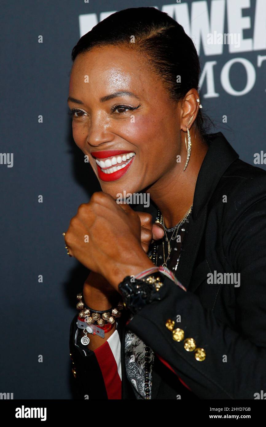 Aisha Tyler arriving for Showtime's Mayweather vs. McGregor Pre-Event ...