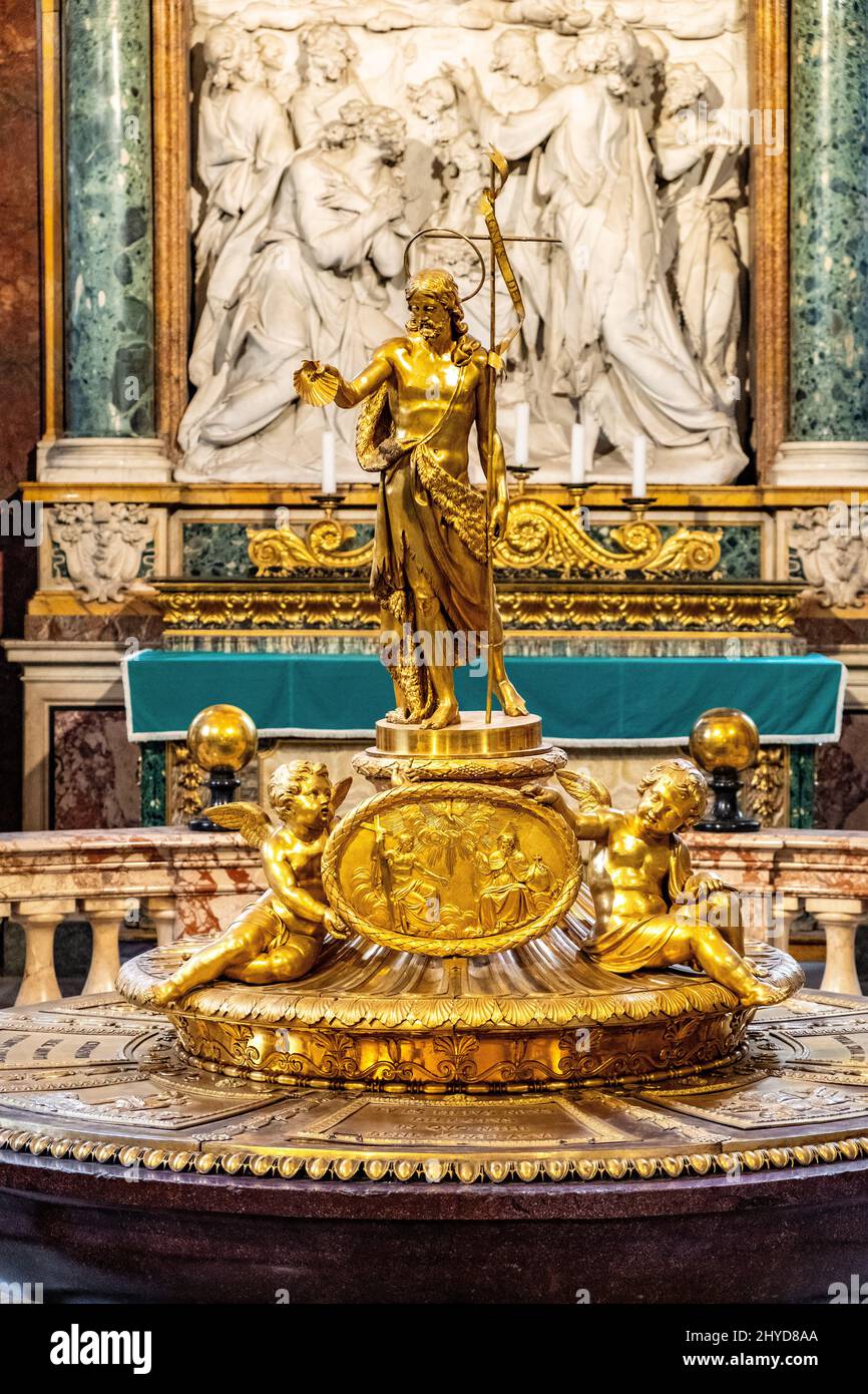 Rome, Italy - May 27, 2018: Baptismal chapel with baptistery of papal ...