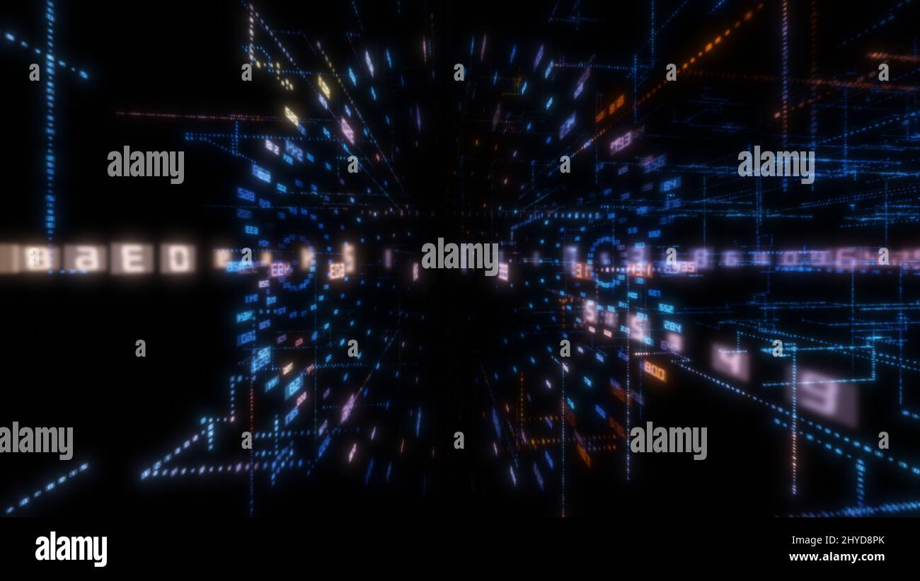 Luminous elements with numbers Stock Photo - Alamy