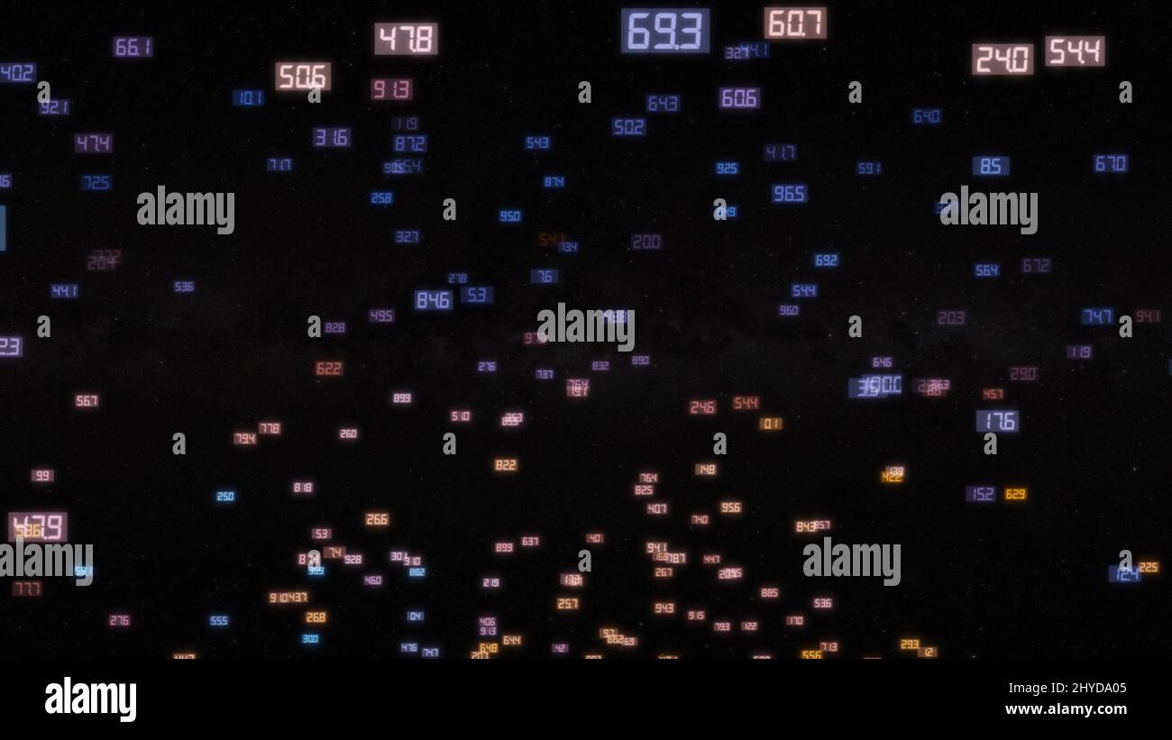 Luminous elements with numbers Stock Photo - Alamy