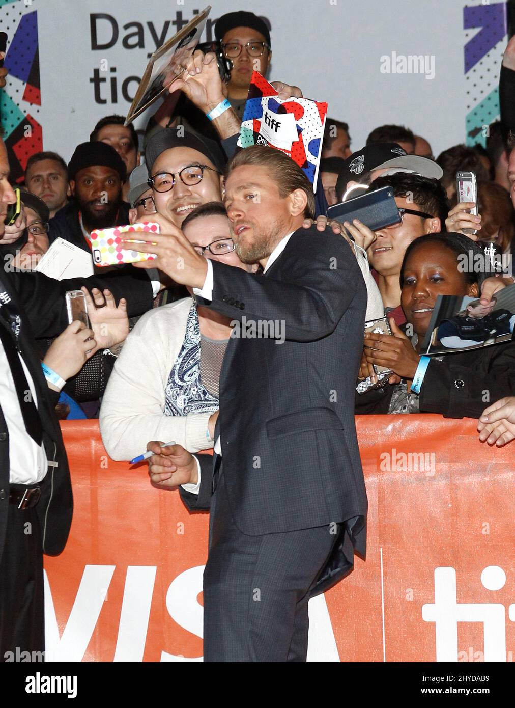 Charlie Hunnam arriving at the "Papillon" premiere at the 2017 Toronto ...