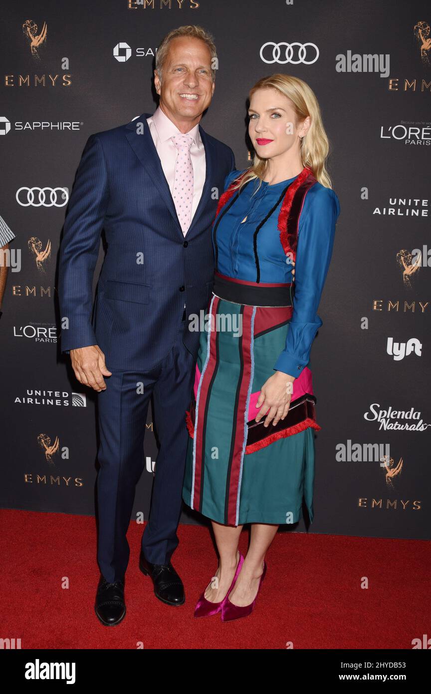 Patrick Fabian and Rhea Seehorn attending the 69th Emmy Awards ...