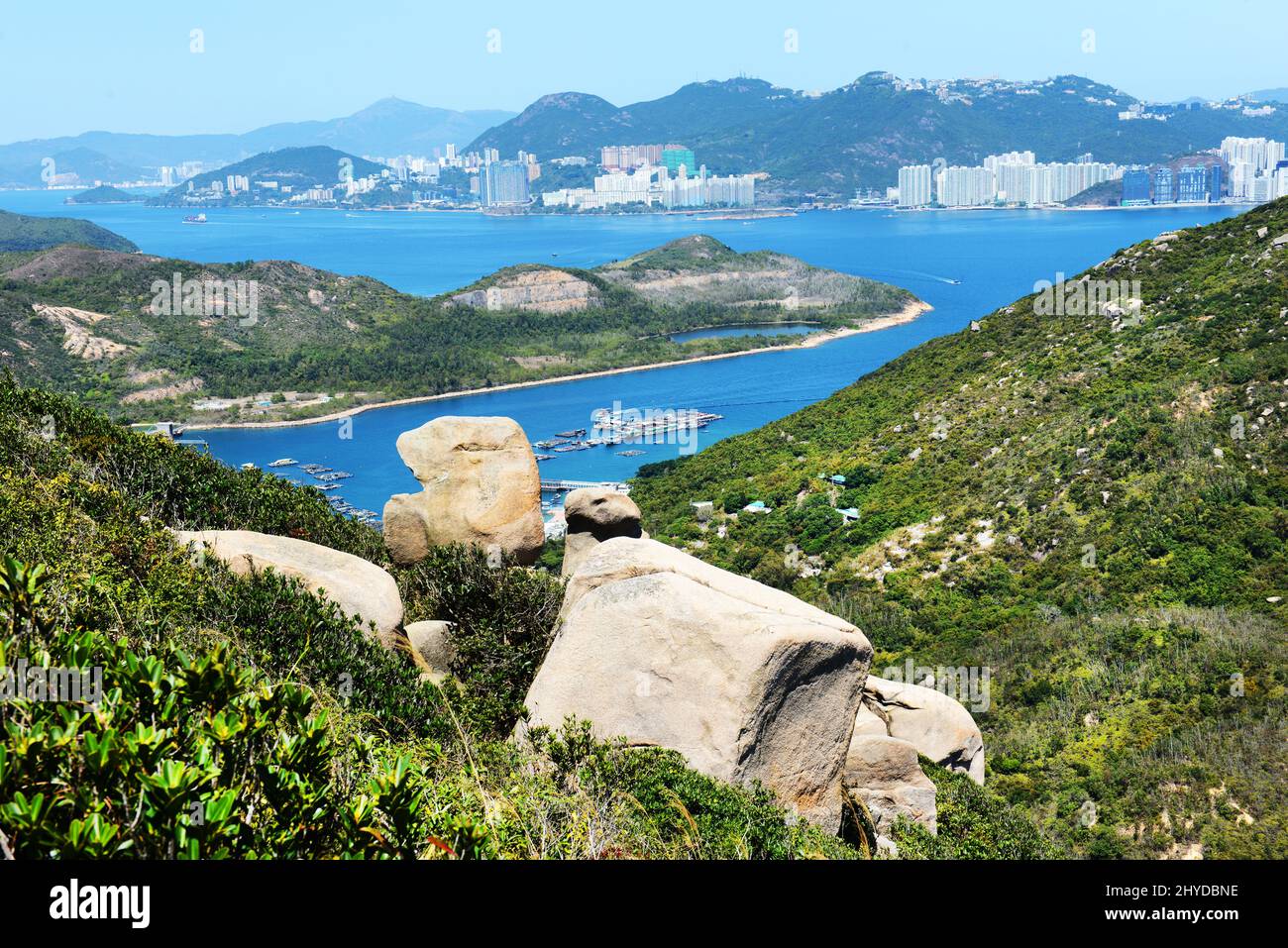 A view of Pichic Bay ( Sok Kwu Wan ), East Lamma Channel and Hong Kong ...