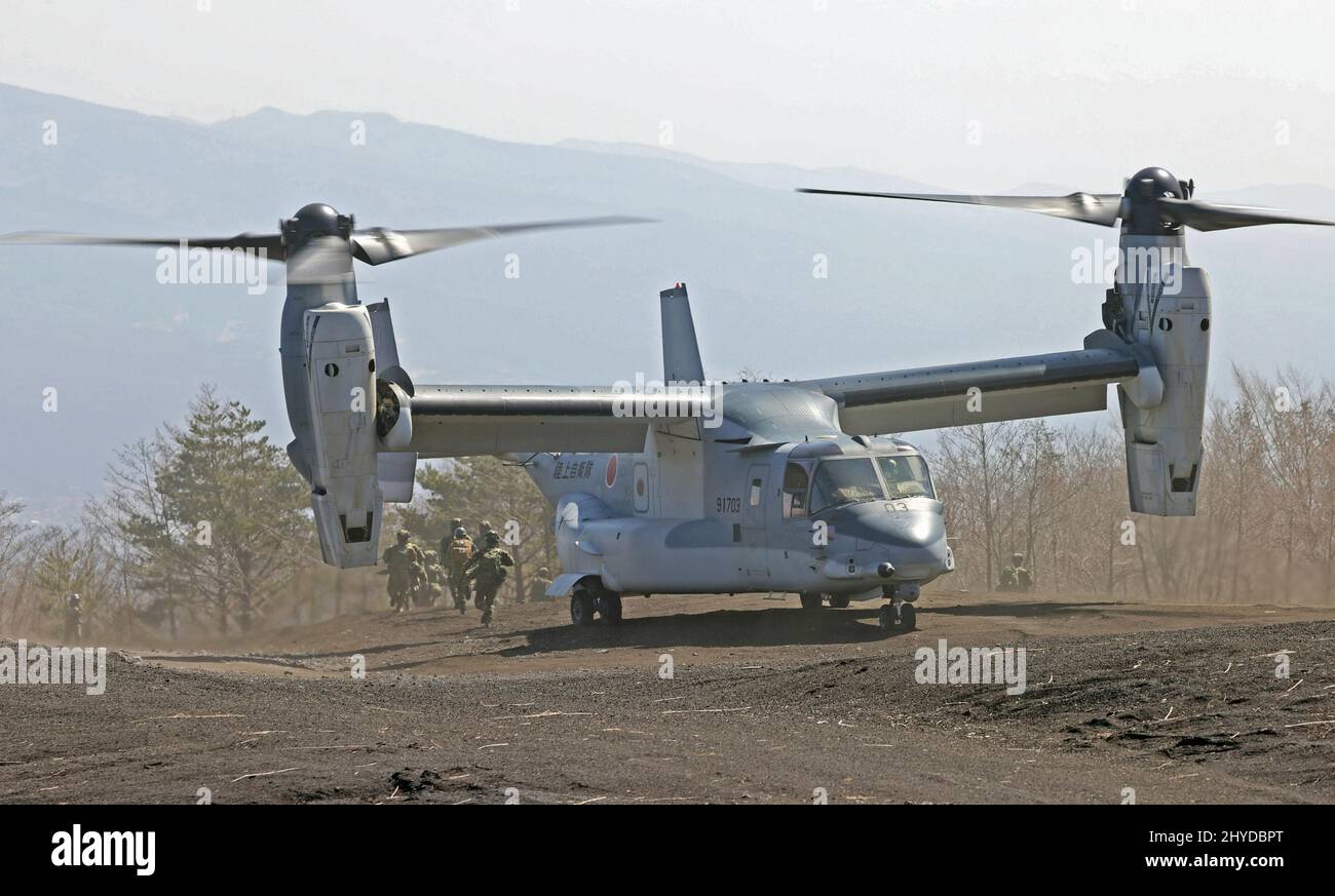 Photo taken on March 15, 2022, shows a Japan Ground Self-Defense Force ...