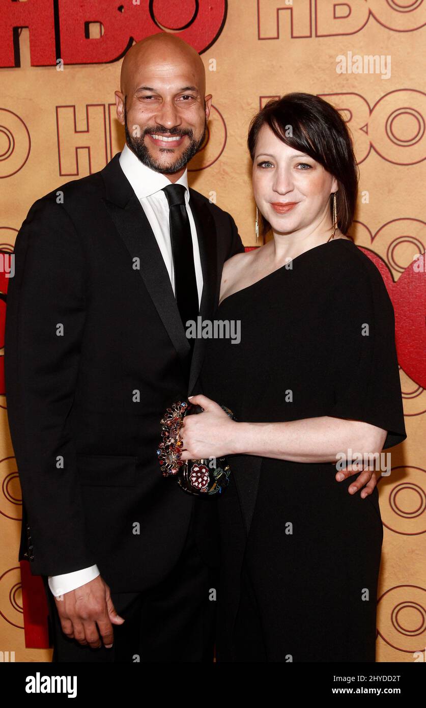 Keegan-Michael Key and Elisa Pugliese attending the HBO Emmy after ...