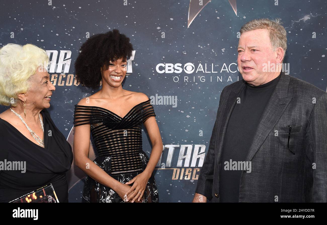 Nichelle Nichols, Soneque Martin Green and William Shatner attending ...