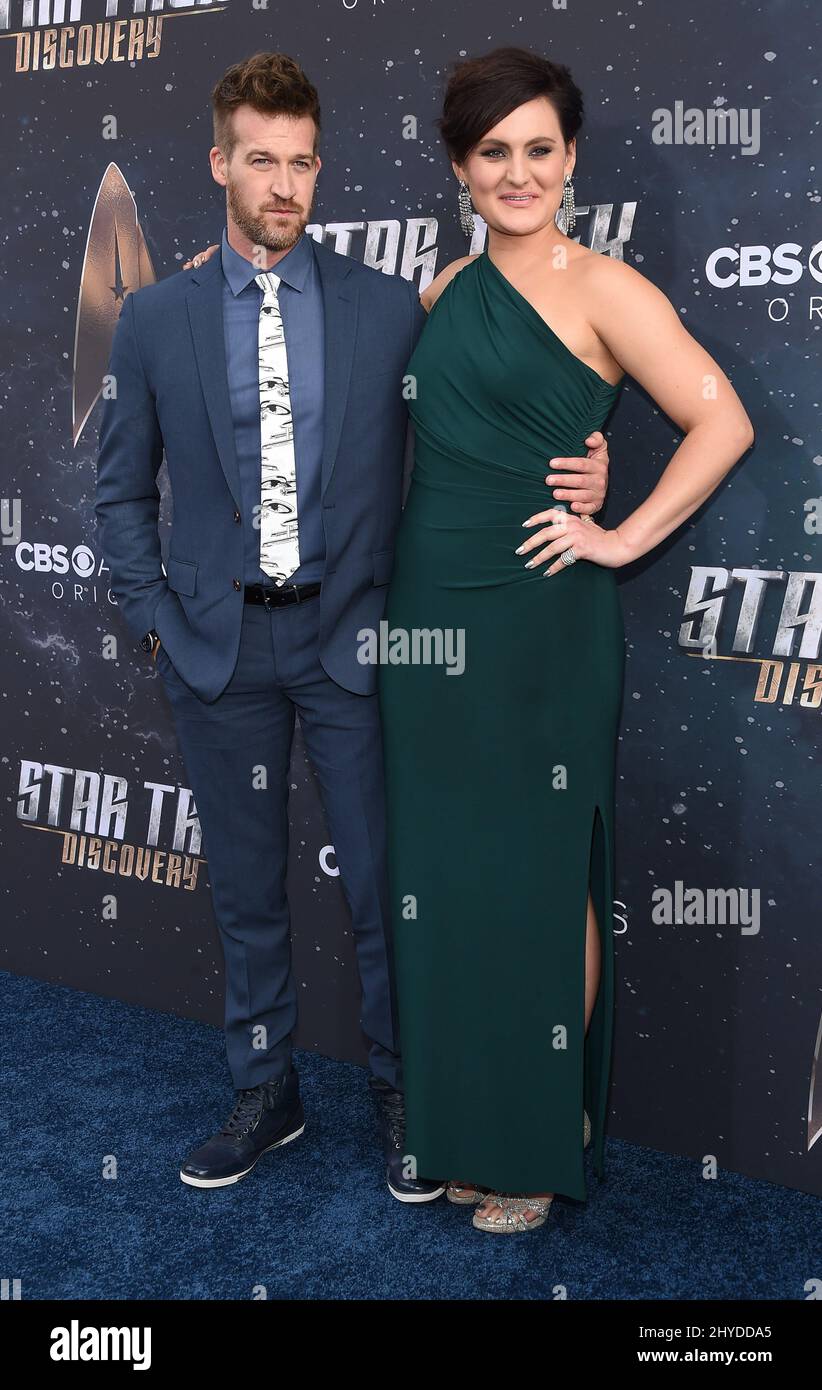 Kenneth Mitchell and Mary Chieffo attending the 'Star Trek: Discovery ...