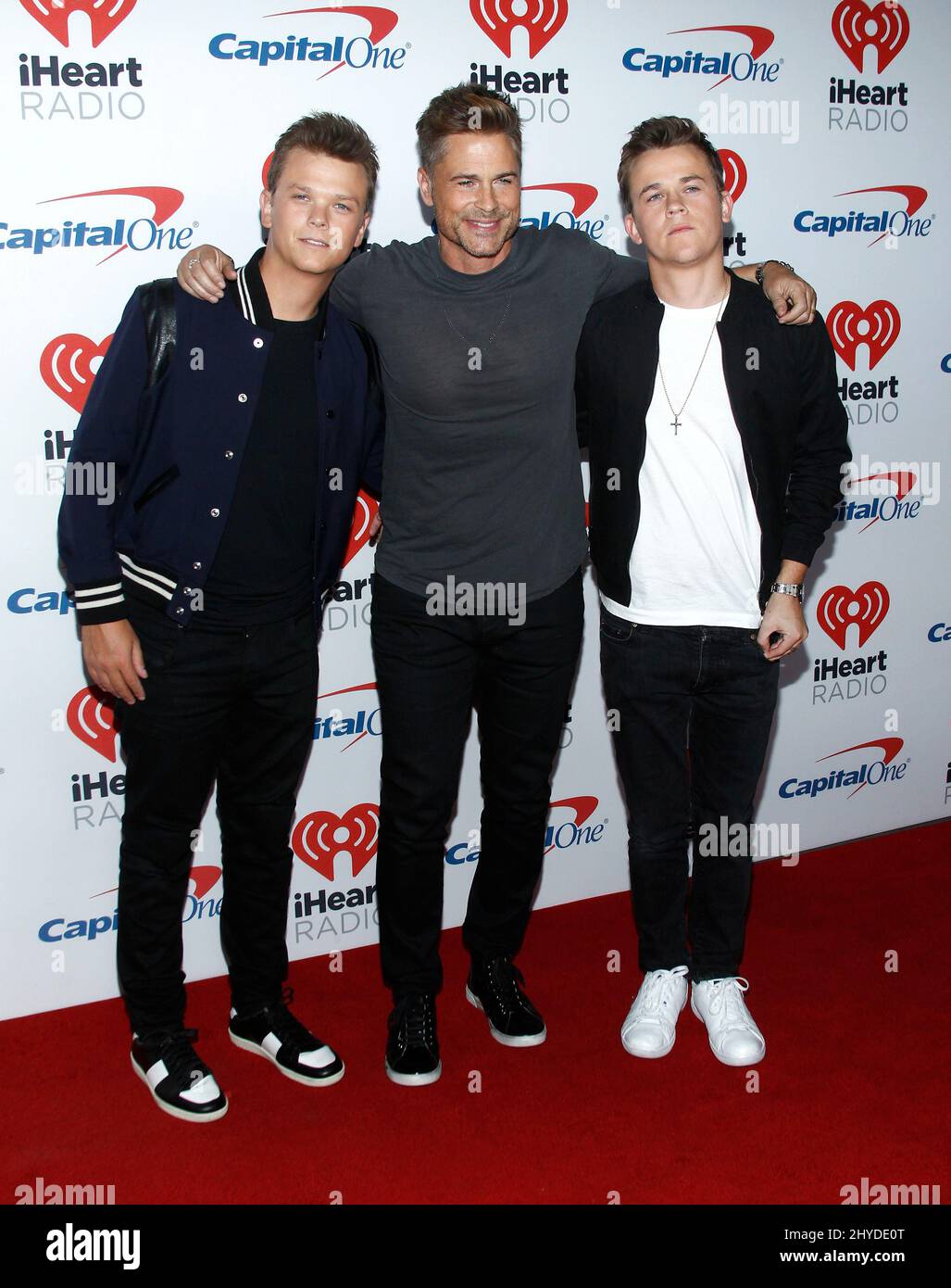 Matthew Lowe, Rob Lowe and John Lowe attending the 2017 iHeart Music ...