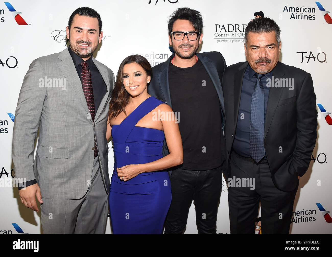 Adrian Gonzales, Eva Longoria, Beto Curvas and George Lopez attending ...