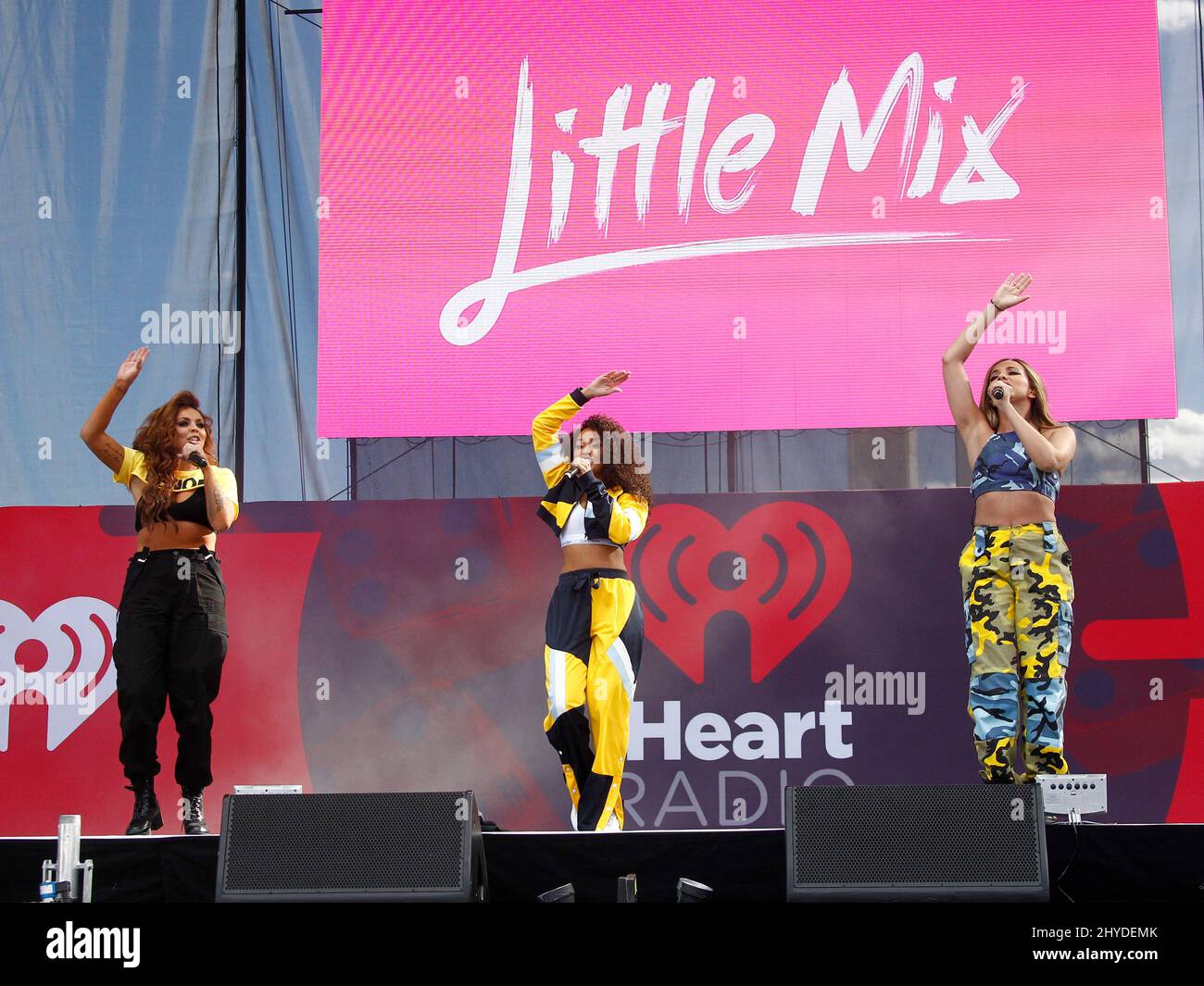 Little Mix performing at the daytime village at the 2017 iHeart Music ...