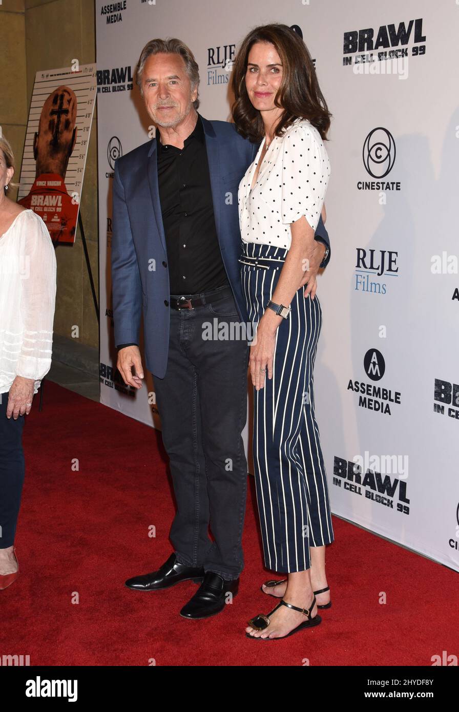 Don Johnson and Kelley Phleger attends the 'Brawl In Cell Block 99' Los ...