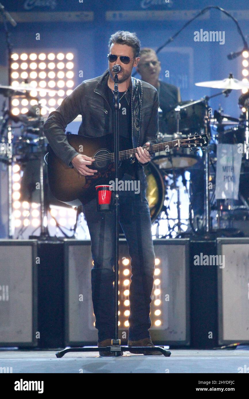 Eric Church performing at Route 91 Harvest Music Festival held at the ...