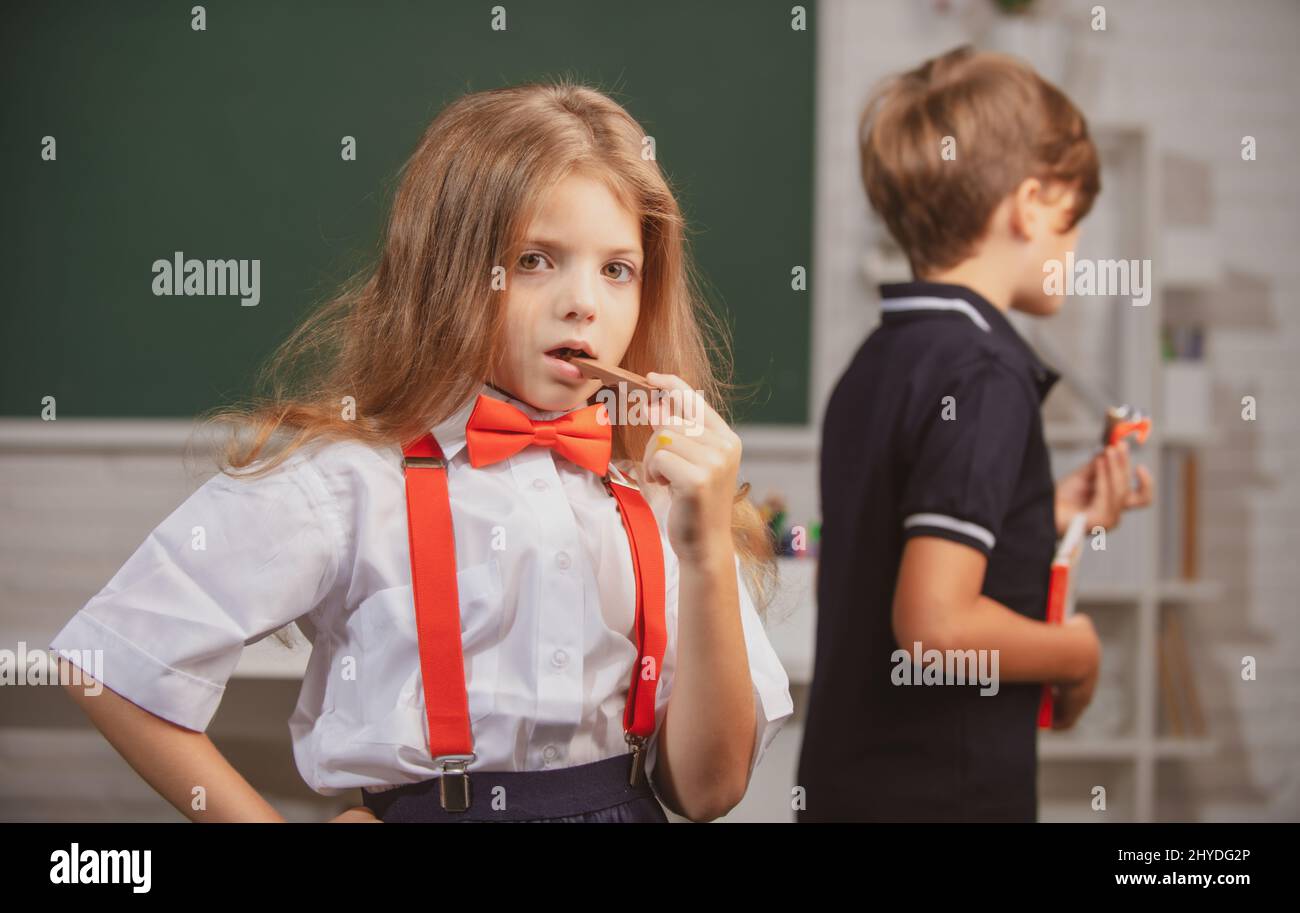 Portrait of attractive cheerful girl eating healthy food or eating ...