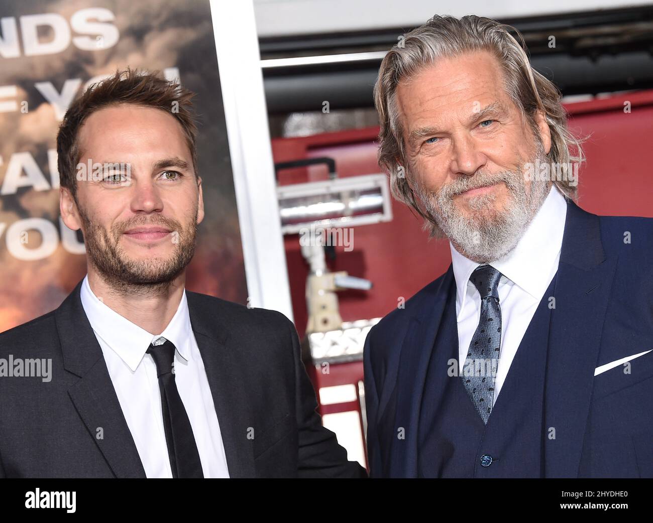 Taylor Kitsch and Jeff Bridges attends the 'Only The Brave' World ...