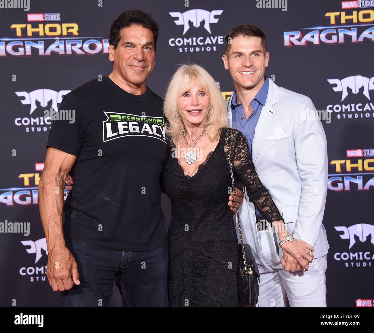 Lou Ferrigno, Carla Ferrigno and Lou Ferrigno Jr. attending Marvel's ...